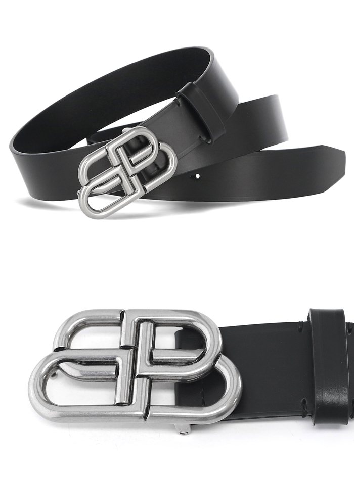 BALENCIAGA(발렌시아가) [발렌시아가] BB 로고 라지 570370 1CH0B 1000 가죽 벨트 | S.I.VILLAGE (에스아이빌리지)