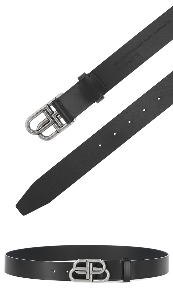 BALENCIAGA(발렌시아가) [발렌시아가] BB 로고 라지 570370 1CH0B 1000 가죽 벨트 | S.I.VILLAGE (에스아이빌리지)